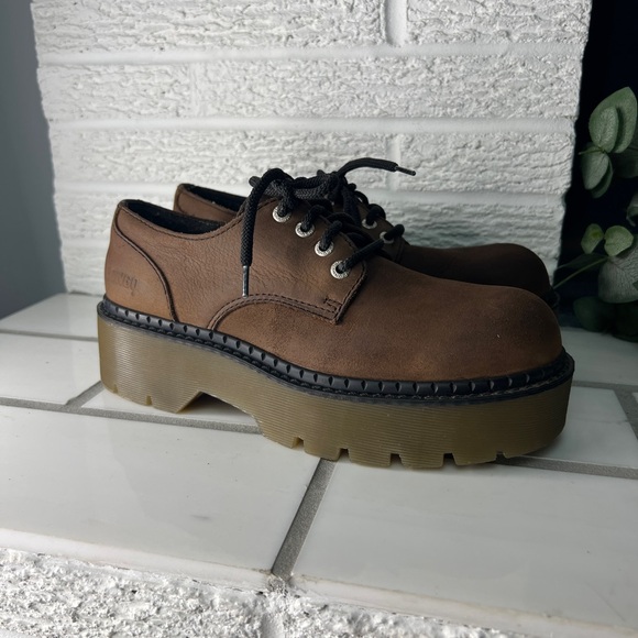 BONGO | Shoes | Bongo Vintage Platform Chunky Suede Brown Shoes | Poshmark